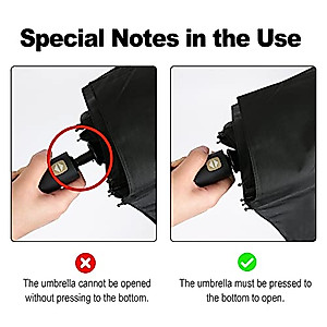 LFLFWY Large Size Reverse Umbrella - Windproof Vented Travel Umbrella Automatic Open and Close, Folding Double Canopy Umbrella with Leather Bag, Best Gift for Men and Women