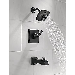 DELTA FAUCET T14464-BL Ashlyn Monitor 14 Series Tub and Shower Trim Tub & Shower, Without Rough, Matte Black
