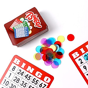 GSE Games & Sports Expert Professional Bingo Calling Cards for Bingo Game, Plastic Coated Bingo Playing Cards Deck with High Visibility Numbered