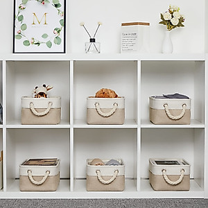 Temary Storage Baskets 13 Inch Fabric Storage Cubes Set of 6 Storage Baskets for Shelves Closet Baskets for Storage with Handles, Cloth Organizer Bins for Home, Office