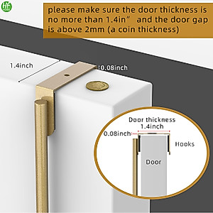 HFHOME 2Packs Over The Door Double Hanger Hooks, Metal Twin Hooks Organizer for Hanging Coats, Hats, Robes, Towels- Gold