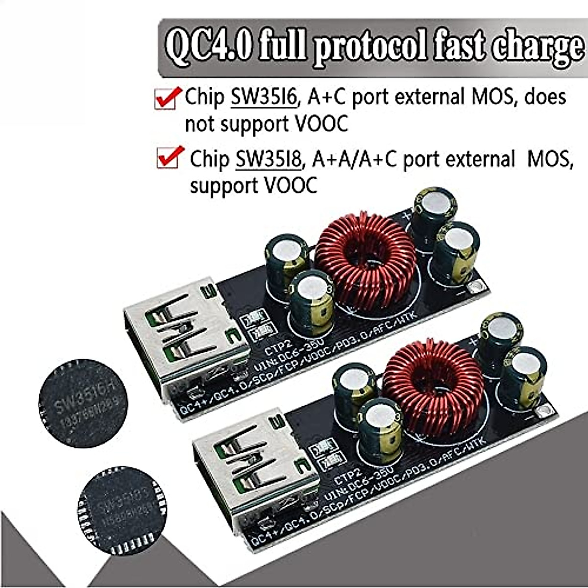 QC4.0 QC3.0 USB Type-C Mobile Phone Quick Charge Adapter 6-35V Step Down Buck Boost Module for SCP/FCP Apple PD Qualcomm