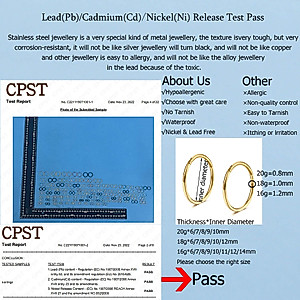 Lantine Septum Rings 316L Surgical Steel Septum Jewelry Nose Rings Hoops For Women Rook Daith Tragus Piercing Jewelry Hinged Cartilage Gold Hoop Earrings 16G