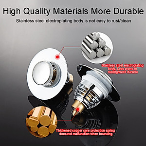 iJiGui Bathroom Sink Plug, Universal Pop up Bathroom Sink Plug, Sink Drain Plug Suitable for Bathtub, Kitchen, Wash Basin(for 32-42mm Drain Hole)