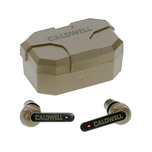 Caldwell E-Max Shadows FDE 23 Decibels NRR - Electronic Hearing Protection with Bluetooth Connectivity for Shooting, Hunting, and Range, Brown