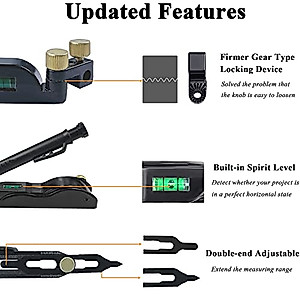 Scribing Tool, Multi-function Scriber tool, Aluminum Alloy Scriber Marking Tool with Deep Hole Construction Carpenter Pencil, DIY Woodworking Scriber Line Maker Measuring Tool