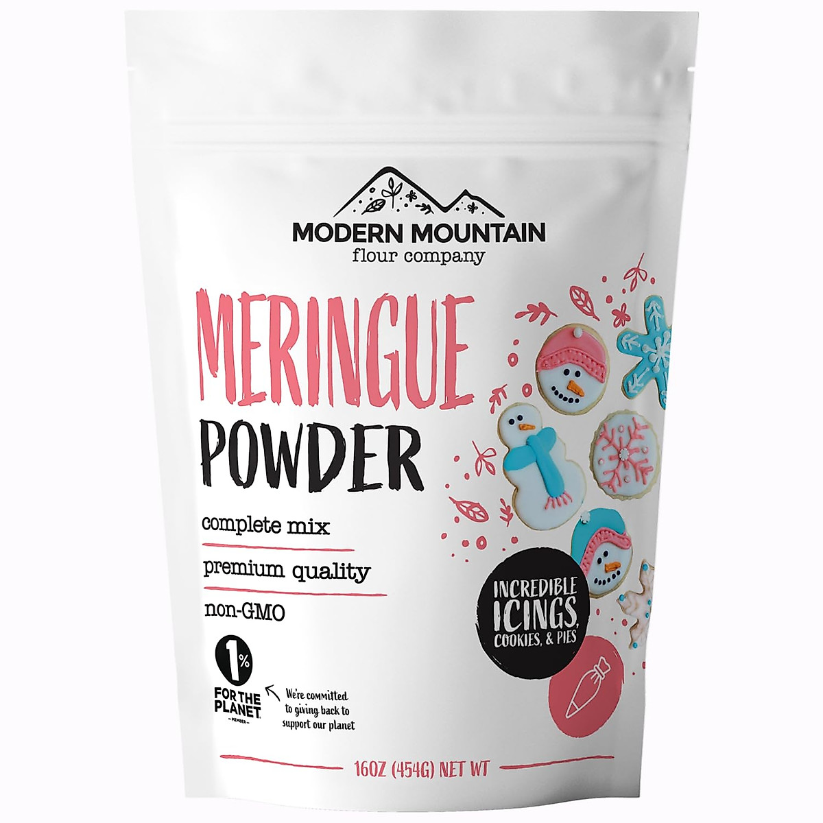 Meringue Powder (1 lb) For Royal Icing, Meringue Cookies, & Meringue for Pies - Perfect for Cookie Decorating - Create Incredible Royal Icing or Frosting for Sugar Cookies - Complete Mix - Non-GMO