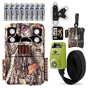 Browning Recon Force Elite HP4 Trail Camera with Batteries, 32 GB SD Card, Card Reader, Reinforced Strap, and Spudz Microfiber Cloth Screen Cleaner