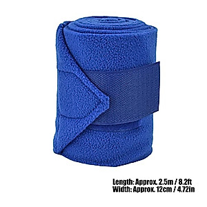 FOUF Horse Leg Warp, 4Pcs Self Adhesive Bandage Wrap Universal Size Leg Wraps, Horse and Pony Durable Nylon Leg Ice Gel Boot Wrap Cold Therapy for Hock, Ankle, Knee, Legs, Boots, and Hooves, Blue