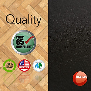 RESILIA - Under High Chair Splat Mat, Premium Heavy-Duty Spill & Splash-Proof, Orange Peel Pattern, Vinyl Prevents Stains & Damage from Food, Arts & Crafts, 48 Inch x 48 Inch, Black