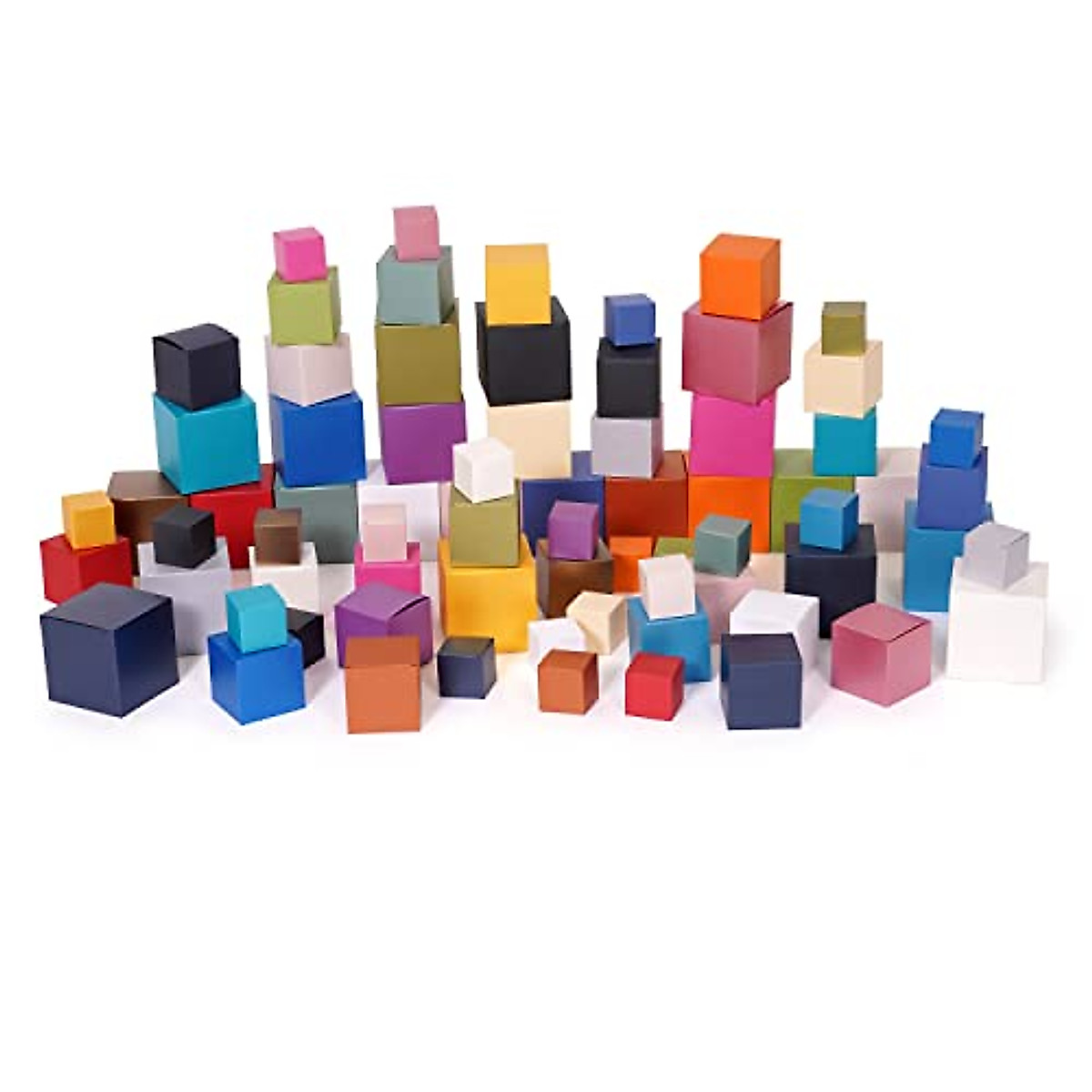 Quotidian Red Foldable Medium Vintage Italian Pearlescent Paper Glitter Gift Boxes with Lids 3" x 3" x 3" (7.6 x 7.6 x 7.6cm) Pack of 12 - Cookie Bakery Candy Party Wedding Holiday