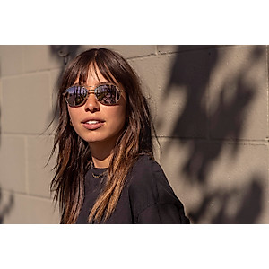 Suncloud Patrol Polarized Sunglasses, Silver/Polarized Blue Mirror