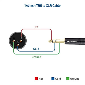 Cable Matters 6.35mm (1/4 Inch) TRS to XLR Cable 10 ft Male to Male (XLR to TRS Cable, XLR to 1/4 Cable, 1/4 to XLR Cable)