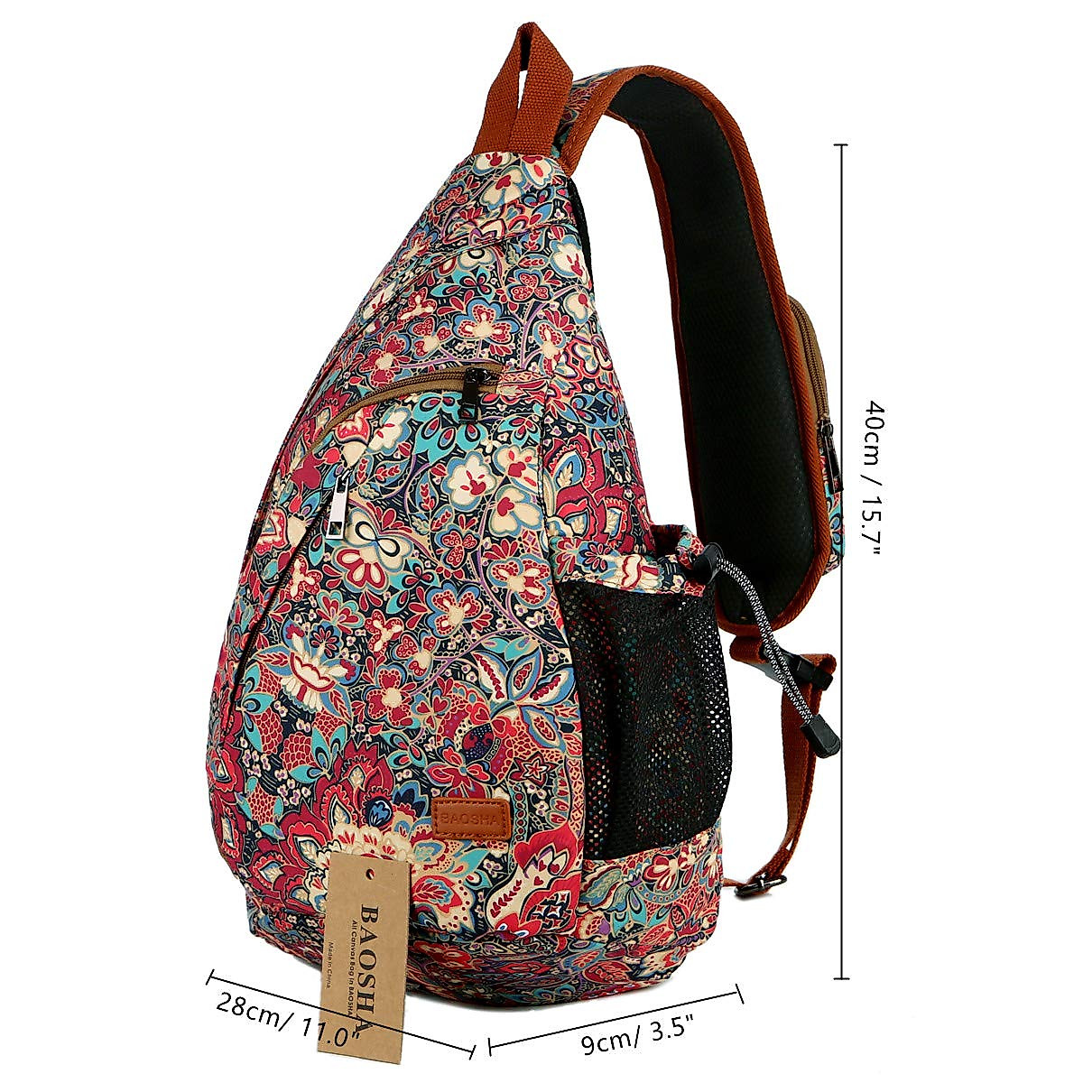 Large Sling backpack Crossbody Shoulder Chest Bag Travel Hiking Daypack for Women XB-04 (Multicolored)