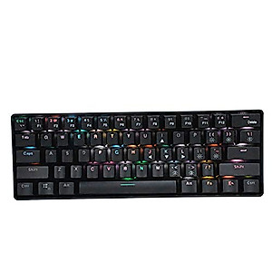 Gaming Keyboard, 9 Single Color Backlight Modes Mechanical Gaming Keyboard Ergonomic Design with 1850Mah Rechargeable Battery for Pc Gamer for Computer Laptop