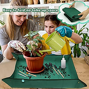 Anglekai Oxford Fabric Plant Repotting Mat 43.3" x 29.5", Waterproof Gardening Transplanting Potting Mat for Indoor, with 7Pcs Succulent Plant Tools Kit with Tarp Mat for Plant
