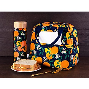 Steel Mill & Co Stainless Steel Insulated Water Bottle, 17 Oz Travel Tumbler with Lid, Cute Floral Reusable Metal Water Bottles, Orange Blossom