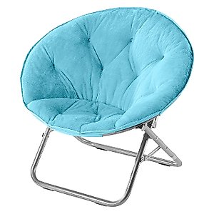 Urban Lifestyle Faux Fur Saucer Chair, Light Blue