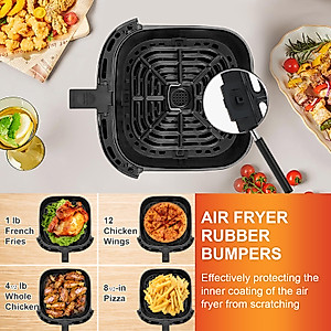 Upgraded Air Fryer Grill Pan for Instant Vortex Plus 6QT Air Fryers, Non-Stick Air Fryer Plates with Air Fryer Rubber Bumpers, Square Air Fryer Grill Plate with Holes, Dishwasher Safe