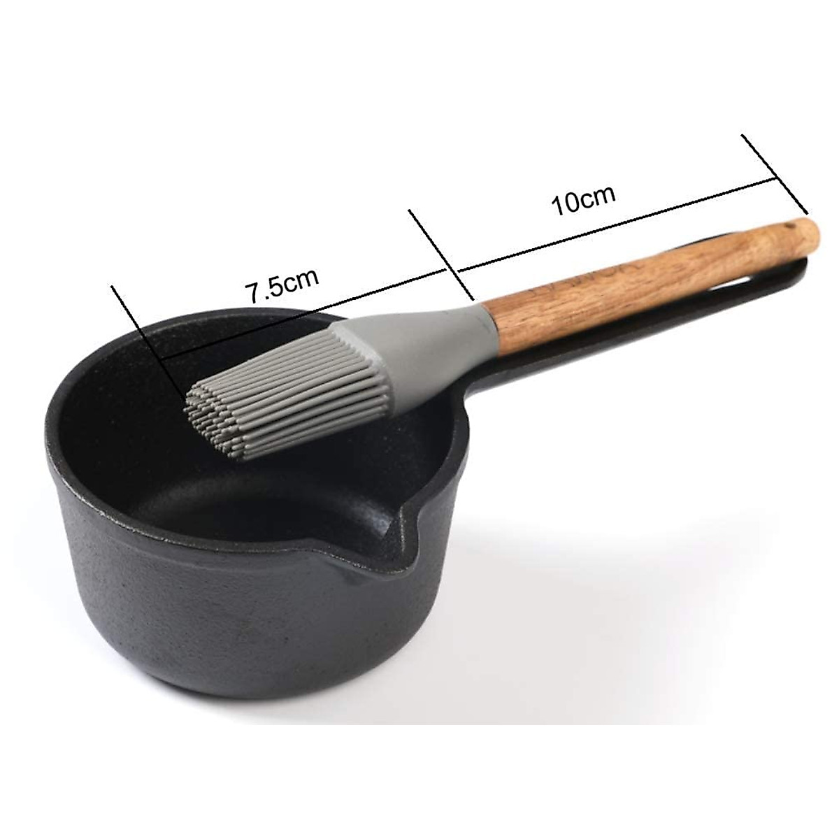 HAWOK 3.9inch Cast Iron Melting Pot Sauce Pan with Brush,8.8 oz…