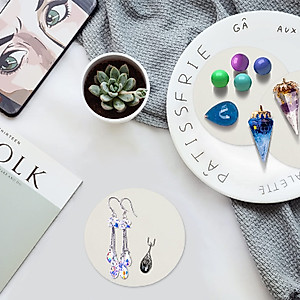 60 Sheets Round Microwave Kiln Papers Ceramic Fiber Paper, LASZOLA Oven Insulation Hot Melt Kiln Paper for DIY Glass Fusing Pottery Ceramic Fiber Insulation Blanket - 4.7 inch/ 12cm