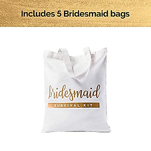 Pop Fizz Designs Bridesmaid Bags | Bridesmaid Tote bags | Maid of Honor Tote Bag | Bride Canvas Bag (6 pack)