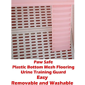 Pink Extra Large Deluxe Indoor Outdoor Multi-Level Guinea Pig Chinchilla Ferret Squirrel Hedgehog Kitten Rabbit Bunny Hutch House Critter Habitat Removable Washable Tray with Lockable Casters