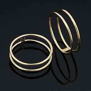 KoolJewelry 14k Yellow Gold 5.25mm Double Ring (size 7)