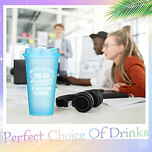 Skylety 24 Pcs Thank You Gifts You Are Awesome Coffee Cups with Lid 16 oz Plastic Tumblers Bulk Inspirational Christmas Appreciation Gift for Employee Coworker Teacher Colleague (Bright Colors)