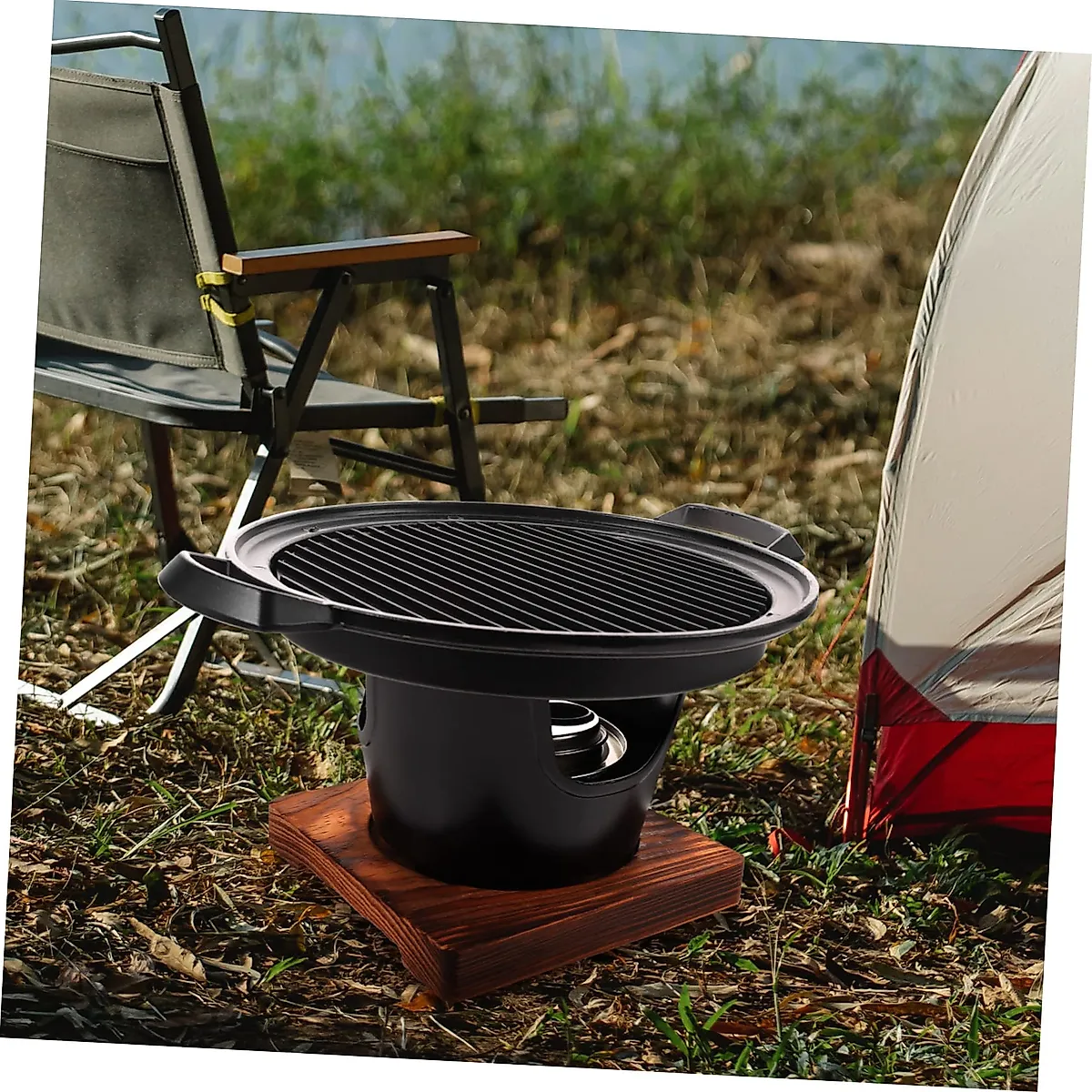 Happyyami 1 Set mini rotisserie grilling accessories for outdoor grill grilling tools for outdoor grill small portable grill portable bbq roaster portable grill girl charcoal aluminum alloy