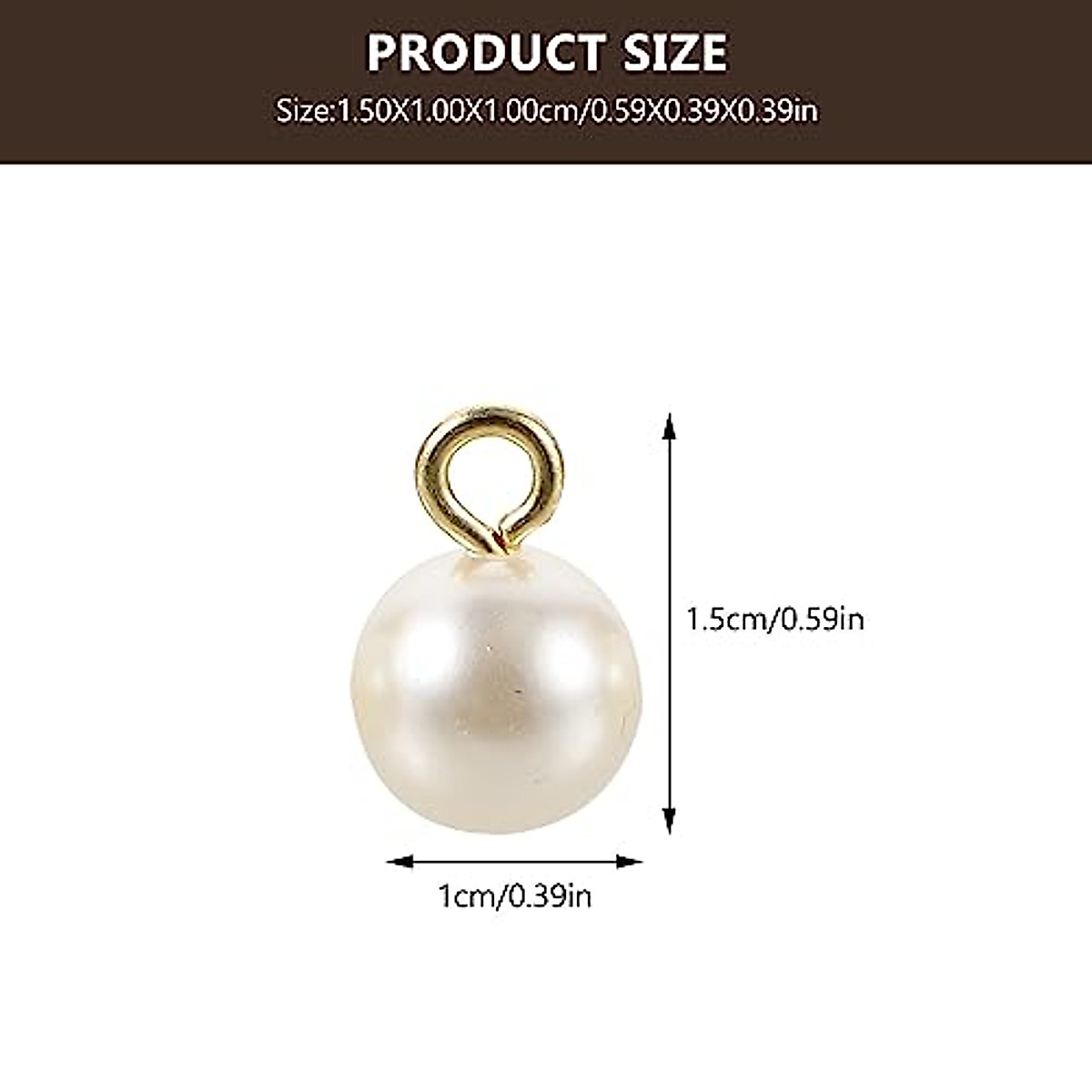 EXCEART 100pcs Faux Pearl Beads 10mm Peal Pendant Charms for Dangle Earrings Necklace Bracelet DIY Jewelry Making Accessories