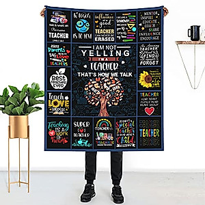 Teacher Gifts Blankets, Teacher Gifts for Women Men, Best Teacher Appreciation Gifts, Teacher Retirement Gifts, Teachers Day Back to School Blanket 60"X 50"