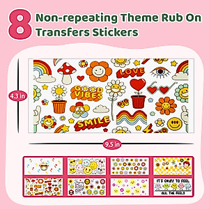 Joyclub 8 Sheet UV Dtf Cup Wraps for 16oz Glass Cups with Lids and Straws Teacher Appreciation Welcome Back to School Decor Transfer Stickers for Reusable Iced Coffee Cup Beer Can Glass (Emoticons)