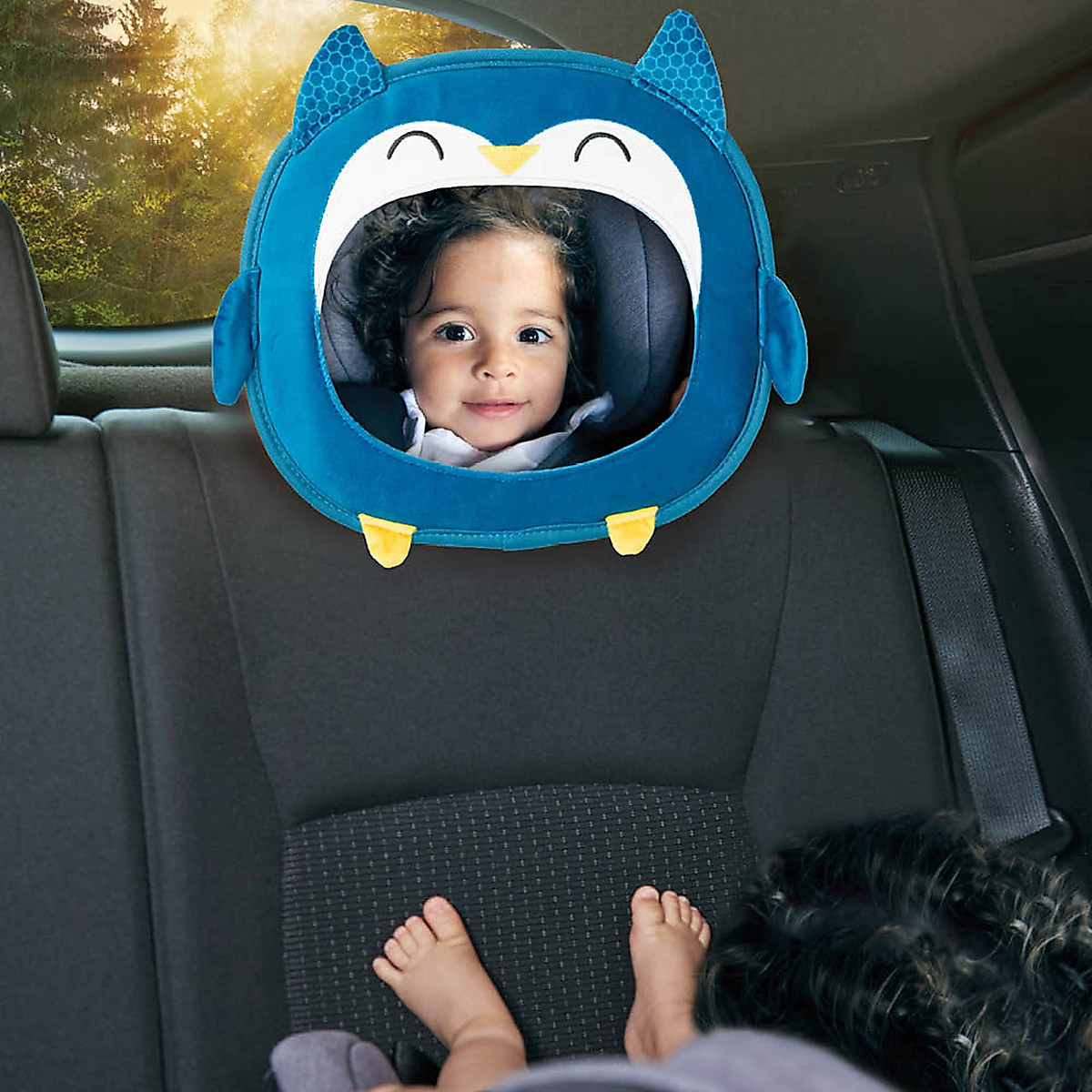 Diono Easy View Owl Character Baby Car Mirror, Safety Car Seat Mirror for Rear Facing Infant, Fully Adjustable, Wide Crystal Clear View, Shatterproof, Crash Tested
