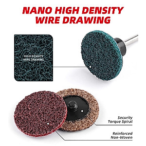 LUCKUT Quick Change Discs 2 Inch Roll Lock- 46pcs, 1/4'' Holder Surface Discs for Die Grinder Surface Strip Rust Paint Removal (46)