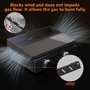 Upgraded Wind Guard for Blackstone 22 Inch Griddle, Magnetic Stainless Steel Wind Screens Protect Flame & Hold Heat, Compatible with Rear Grease Cup Hood and Side Shelf, Gas Saving, Grilling Gifts