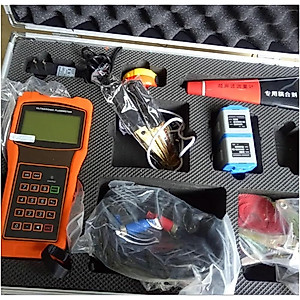 RUGPDA TUF-2000H Portable Handheld Ultrasonic Flow Meter with Clamp On Sensor TM-1(DN50-700mm) Water Flowmeter with Clamp-on Transducers for Industrial (Color : 110V)