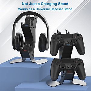 PS4 Controller Charger, PS4 Charger Stand, USB Charging Dock Station for ps4 Fast-Charging Port with LED Indicators for PlayStation 4 /PS4/PS4 Slim/PS4 Pro Controller