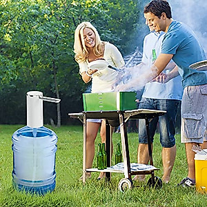 Desktop Water Jug Dispenser with Removable Base, Water Dispenser for 5 Gallon Bottle, Portable Electric Folding Countertop Water Bottle Pump with USB Charging for Camping Picnic Home Office