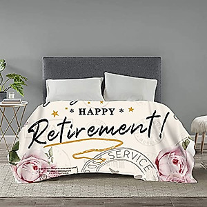 Christmas Retirement Gifts for Women 2023 Retirement Blankets for Female Mom Wife Grandma Nurses Friends Coworkers Happy Retirement Flannel Fleece Blanket for Bedding Sofa Retirement Party Decorations