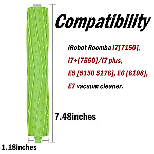 Replacement for iRobot Roomba i7 i7+ i7 Plus E5 E6 E7 Parts Kit - Replenishement Vacuum Cleaner Accessories with 2 Set Multi-Surface Rubber Brushes, 6PCS HEPA Filters, 6 Edge-Sweeping Side Brushes