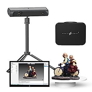 3DMakerpro 3D Scanner—0.1 MM Precision&10 FPS scan Speed Portable 3D Scanner for 3D Printing with Portable Carrying Case -Magic Swift Plus Color Scanning(Color Luxury Package)