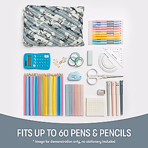 ZIPIT Camo Big Pencil Case, Grey Camouflage