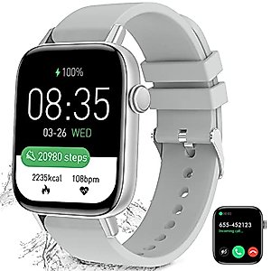1.9'' Smart Watch Answer Make Call Smartwatch Fitness Tracker for Android Phones, 25 Sport Modes Smart Watch for iPhone Compatible with Heart Rate Monitor SpO2 Sleep Step Counter for Men Women Teens