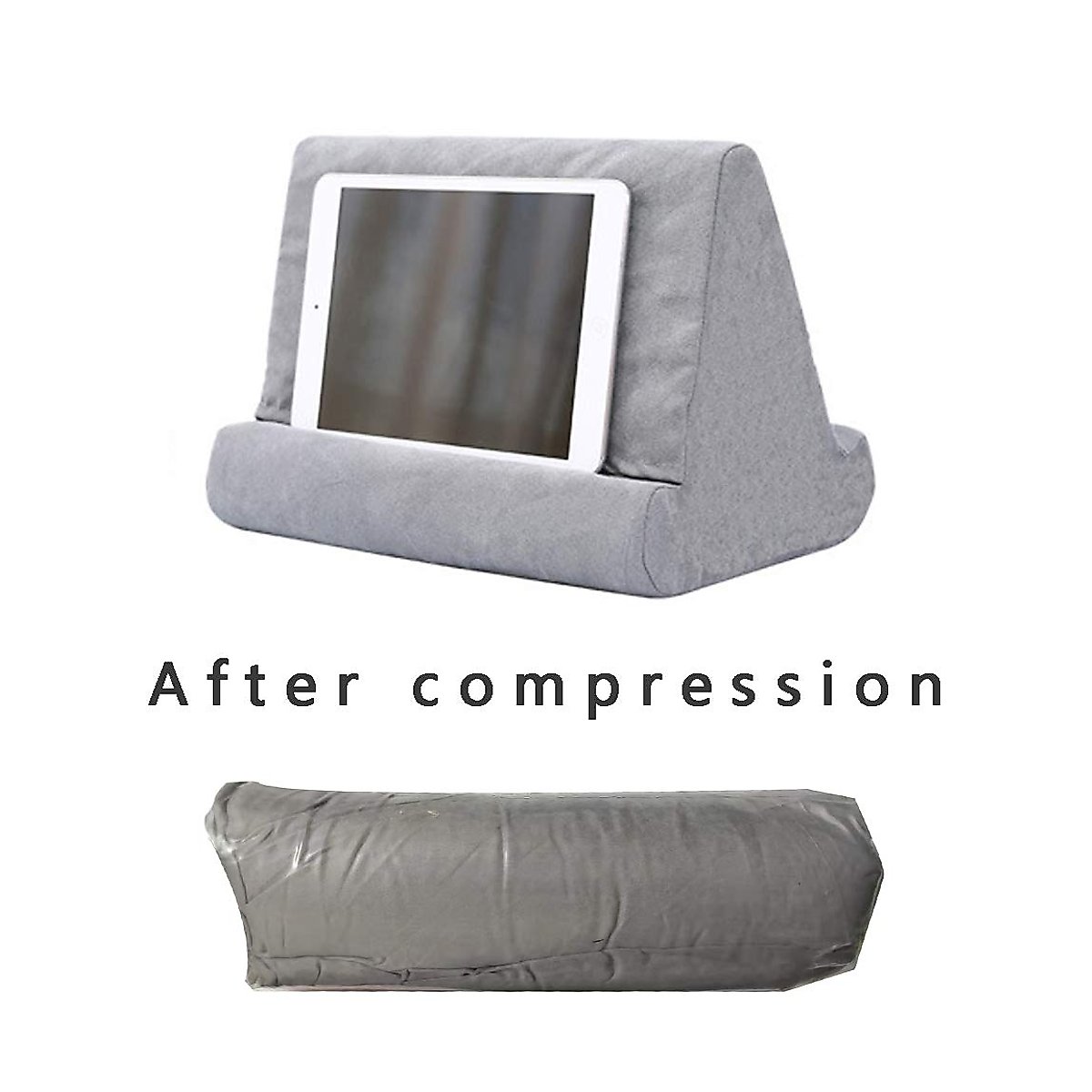 SoSickWithIt New Compressible Tablet Stand Pillow Holder Multi Angle Soft Cushion Pillow Stand for iPad Tablet Book and E-Reader (Little Gray)