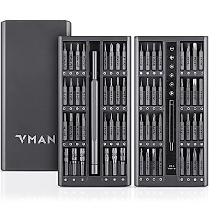 VMAN Small Screwdriver Set, 63 in 1 Precision Screwdriver Set, iphone Repair Tool Kit with Case Screwdriver Set for Electronics, Gameconsole, Watch, Tablet, PC, MacBook