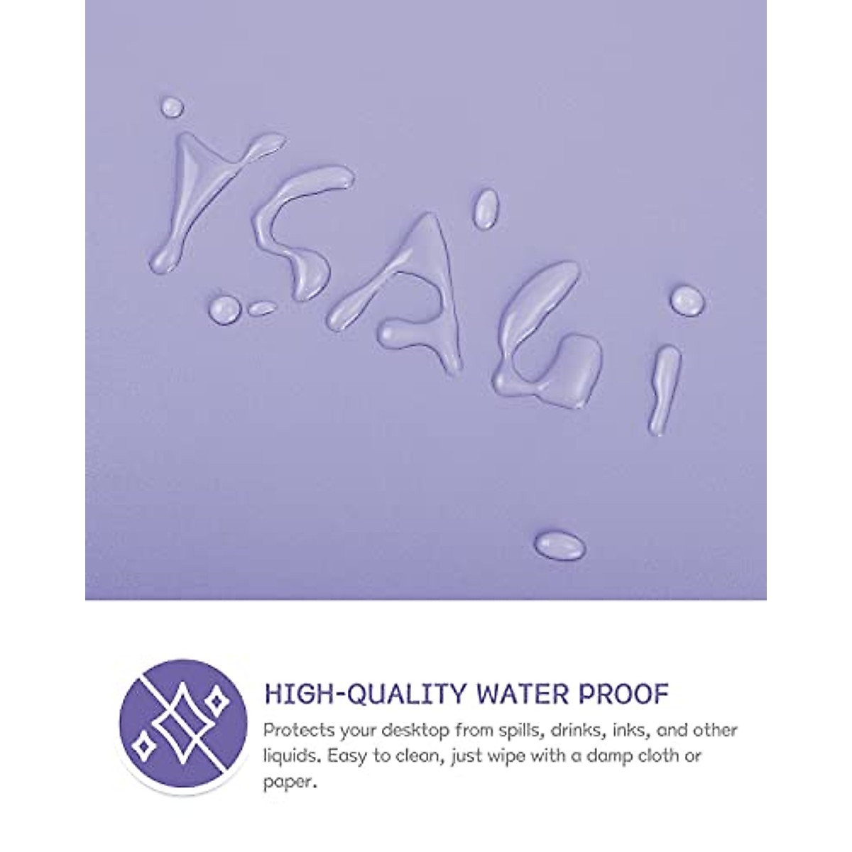 YSAGi Non-Slip Desk Pad,Mouse Pad,Waterproof PVC Leather Desk Table Protector,Ultra Thin Large Desk Blotter, Easy Clean Laptop Desk Writing Mat for Office Work/Home/Decor(Lavender, 31.5" x 15.7")