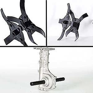 KNakasaki Cultivator Attachment Brush Cutter | Multi-Head System | Weed Removal & Soil Cultivation | Rotary Tiller Cultivator Multi-Function Loose Soil Head (28-9t) Black