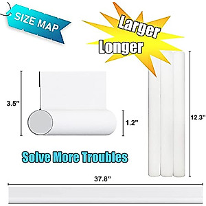Door Draft Stopper Bottom One Sided Door Draft Blockers,Adjustable 37.8 Inches Cutable Soundproof Under Door Draft Blocker for Bottom of Doors,Suitable for Interior／Exterior Doors,1 Pack White