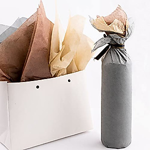 MR FIVE 30 Sheets Brown Grey Tissue Paper Bulk,29.5"x 19.6",Brown Tissue Paper for Gift Bags,Crafts,Gift Wrapping Tissue Paper for Fall Birthday Wedding Thanksgiving Holiday,3 Colors